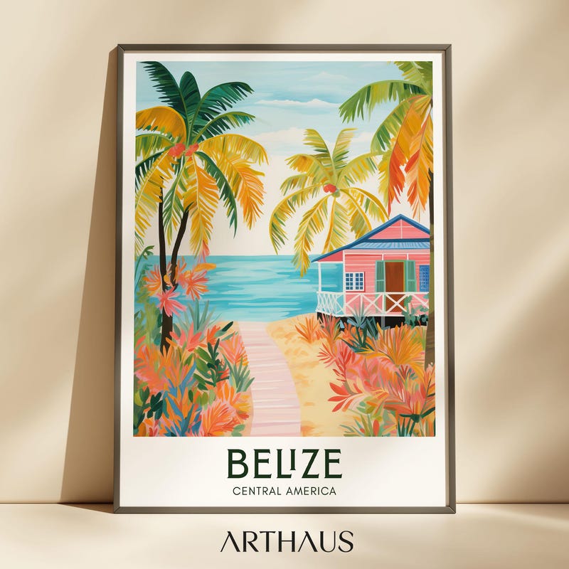 Vintage Belize Poster - Etsy UK