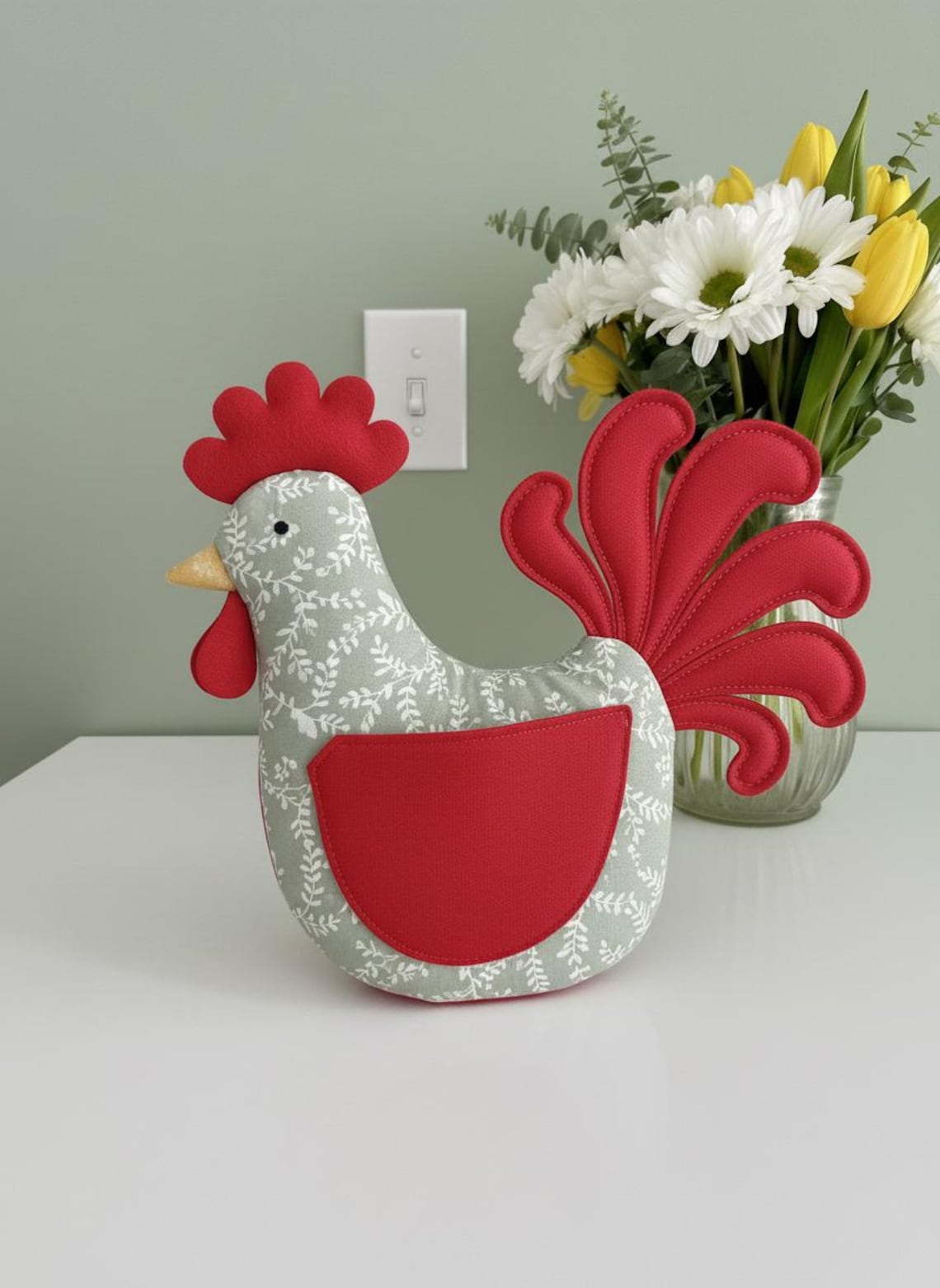 Chicken Oven Mitt Sewing Pattern PDF | the Red Tail Chicken Potholder ...