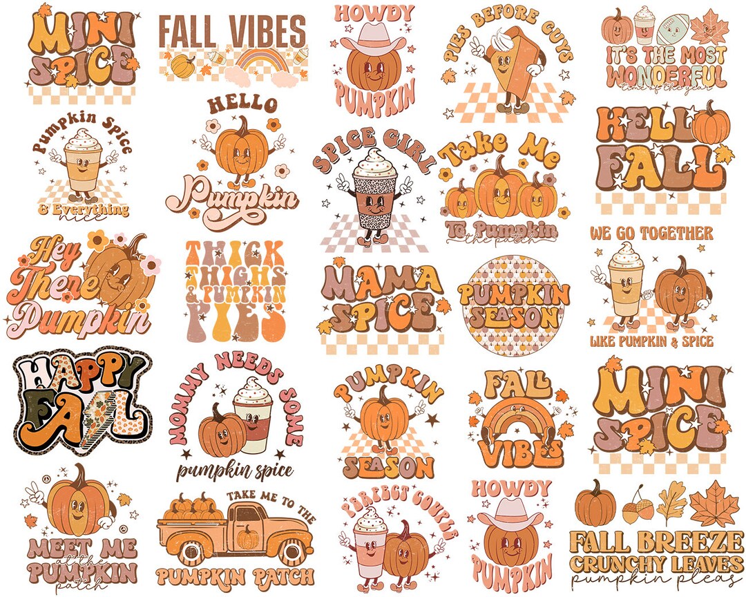 Fall Png Svg Sublimation Designs Retro Autumn Howdy Pumpkin Spice Girl ...