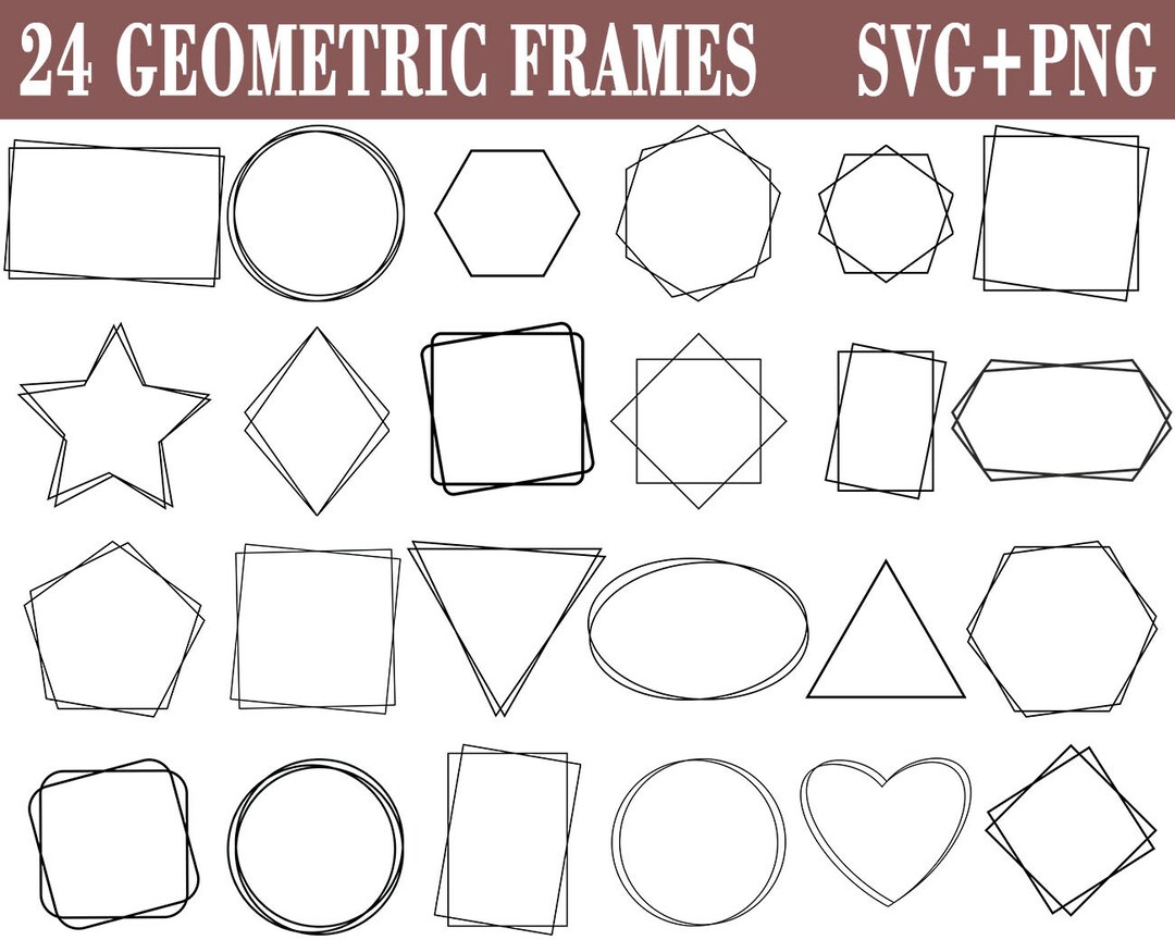 Geometric Border Svg Bundle Hand Drawn Double Rectangle Split Hexagon ...