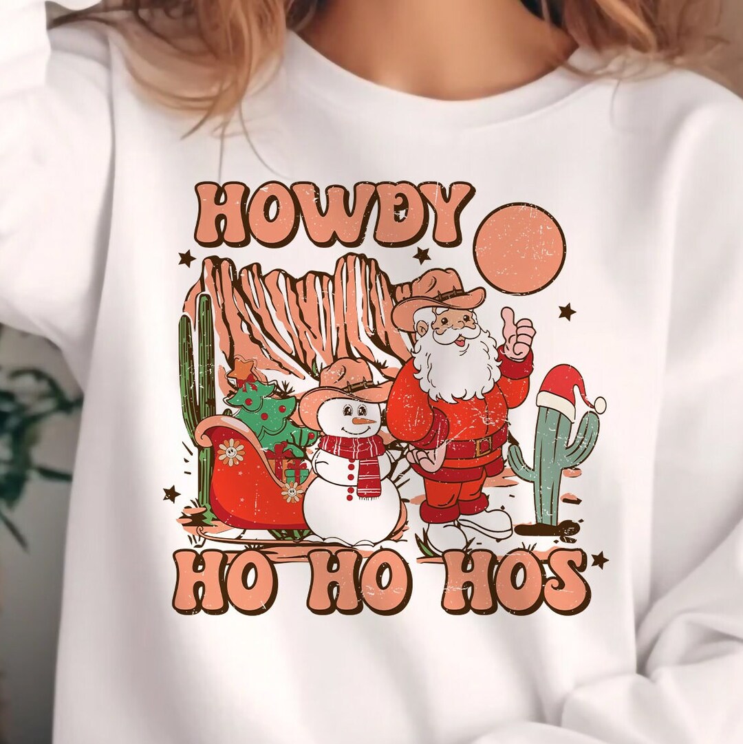 Howdy Ho Ho Hos Png Retro Western Christmas Country Groovy - Etsy