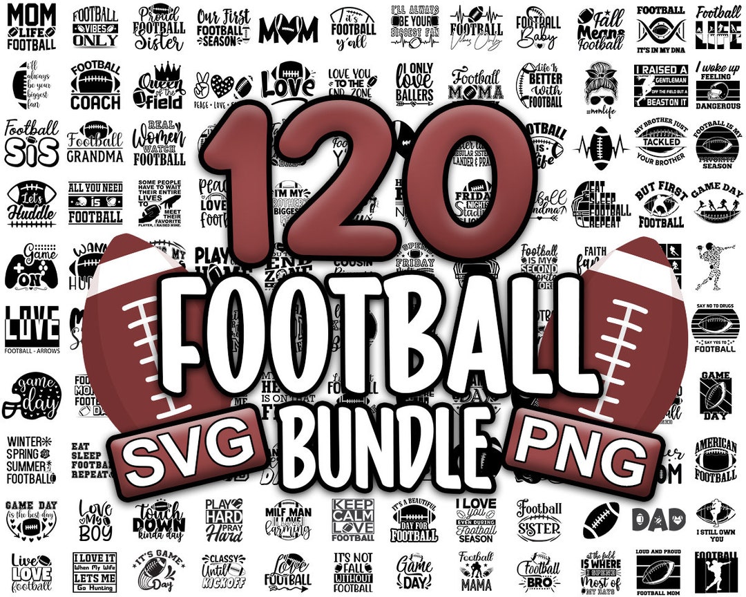 Football Svg Bundle Sports Love Game Day Vibes First Football Life Mom ...