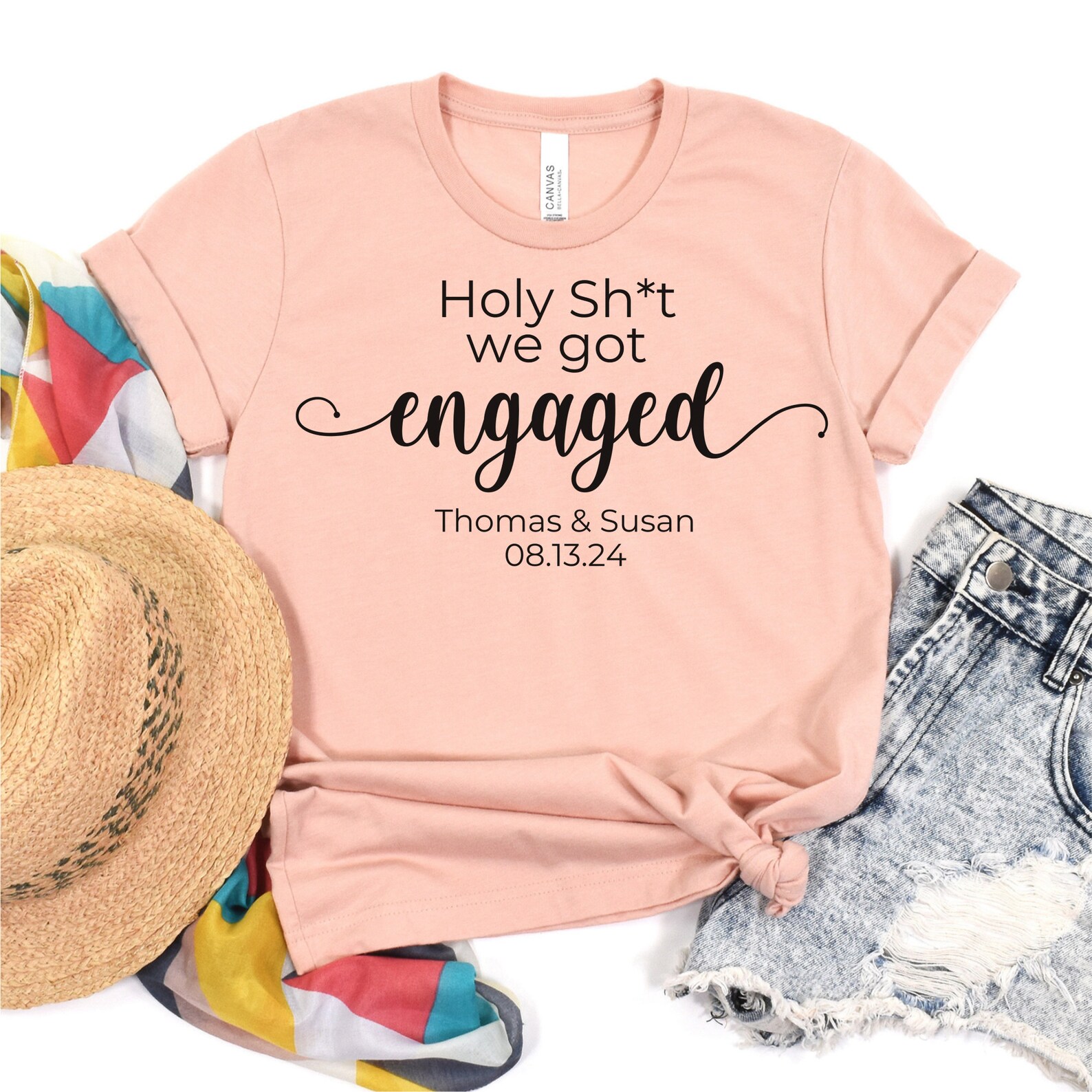 Custom Engagement Shirt, Matching Couples Shirts, Engaged Shirt ...