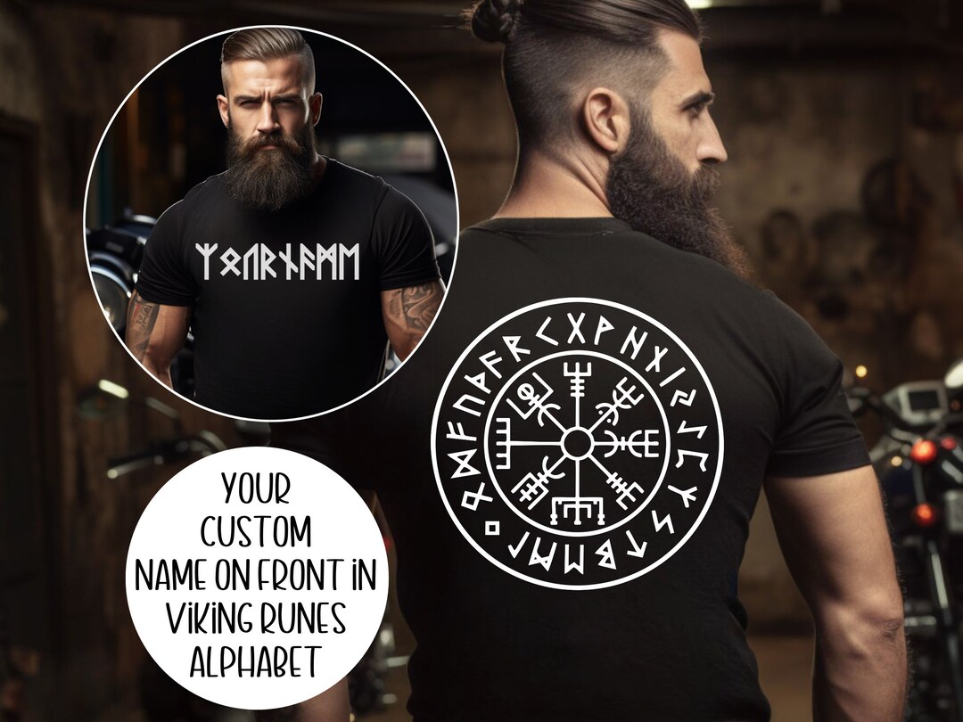 Custom Name in Runes Alphabet Viking Shirt, Norse Personalized Futhark ...