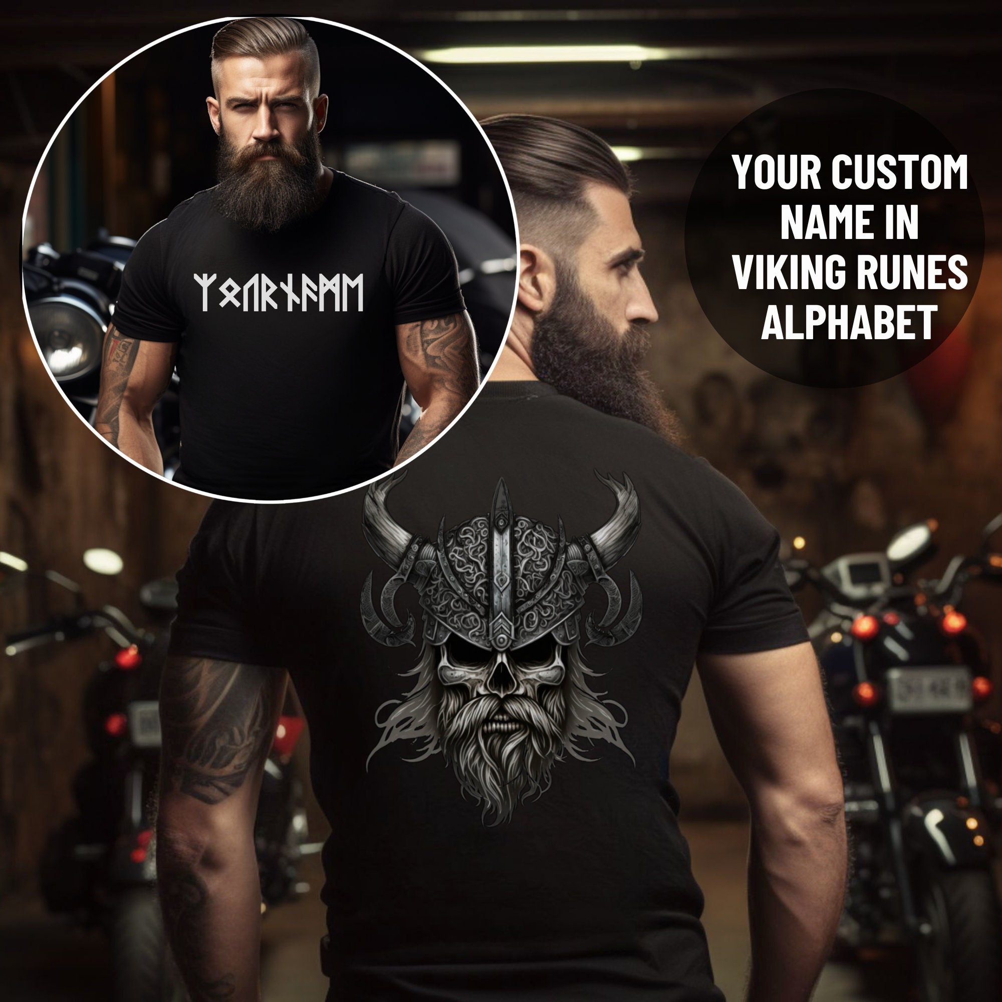 Custom Name in Runes Alphabet Viking T Shirt, Norse Personalized ...