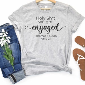 Custom Engagement Shirt, Matching Couples Shirts, Engaged Shirt ...
