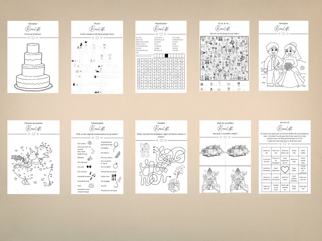 Wedding Activity Sheets for Kids - Etsy