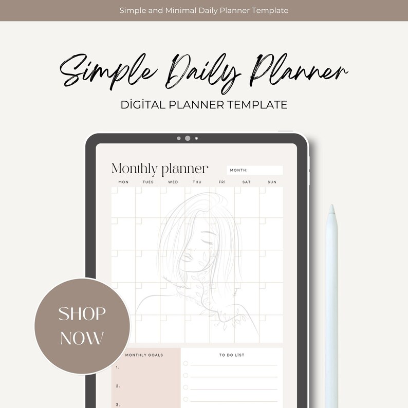 Monthly Planner | Digital Download | PDF Prints | Woman Details Digital ...