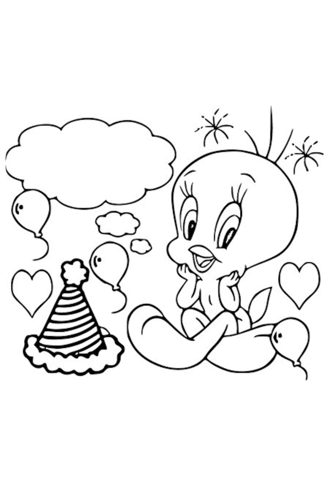 Twety Coloring Pages / Kids Coloring Pages / Kids Activities / Digital ...