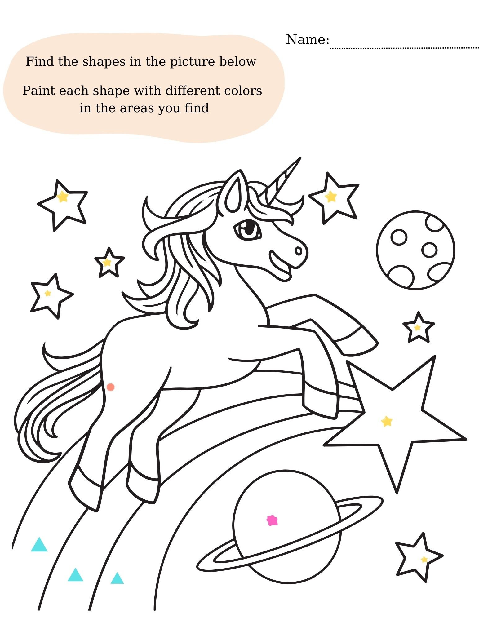 Colorful Unicorn Coloring Coloring Pages for Kids Unicorn - Etsy