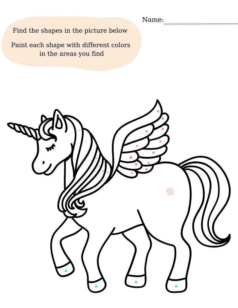 Colorful Unicorn Coloring Coloring Pages for Kids Unicorn - Etsy