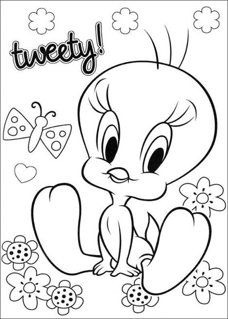 Twety Coloring Pages / Kids Coloring Pages / Kids Activities / Digital ...