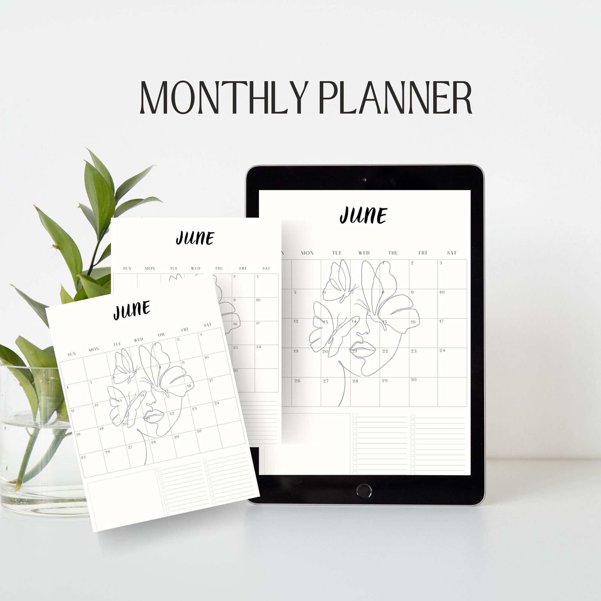 Monthly Planner / Printable Planner / Digital Download / PDF Print ...