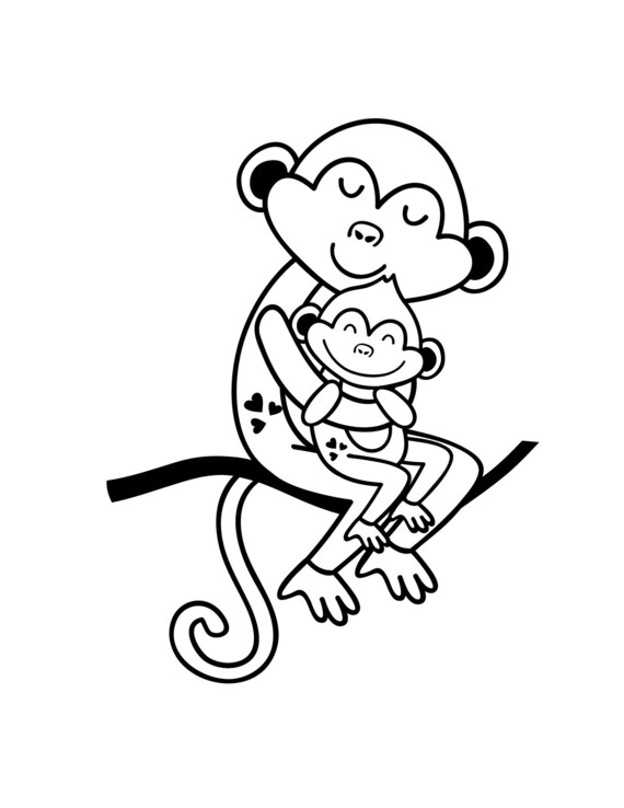 Hojas Para Colorear De Monos Para Imprimir Página Para Colorear Mono