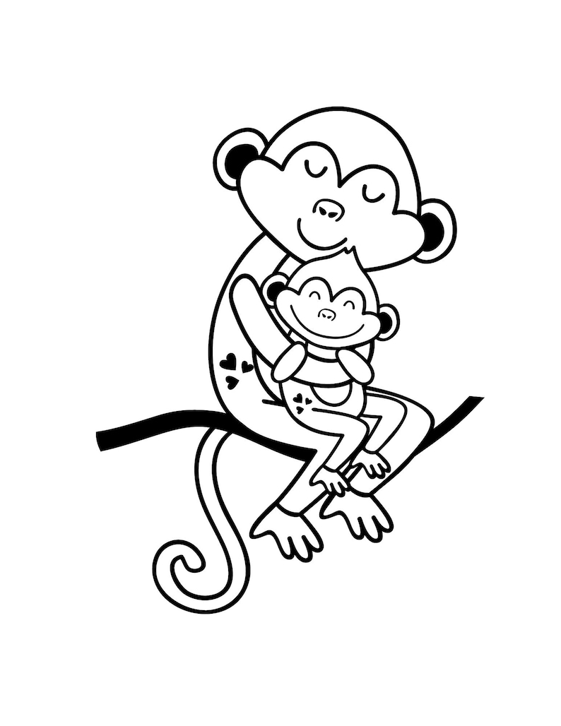 40 Pieces of Monkey Coloring Pages / Coloring Pages for Children ...