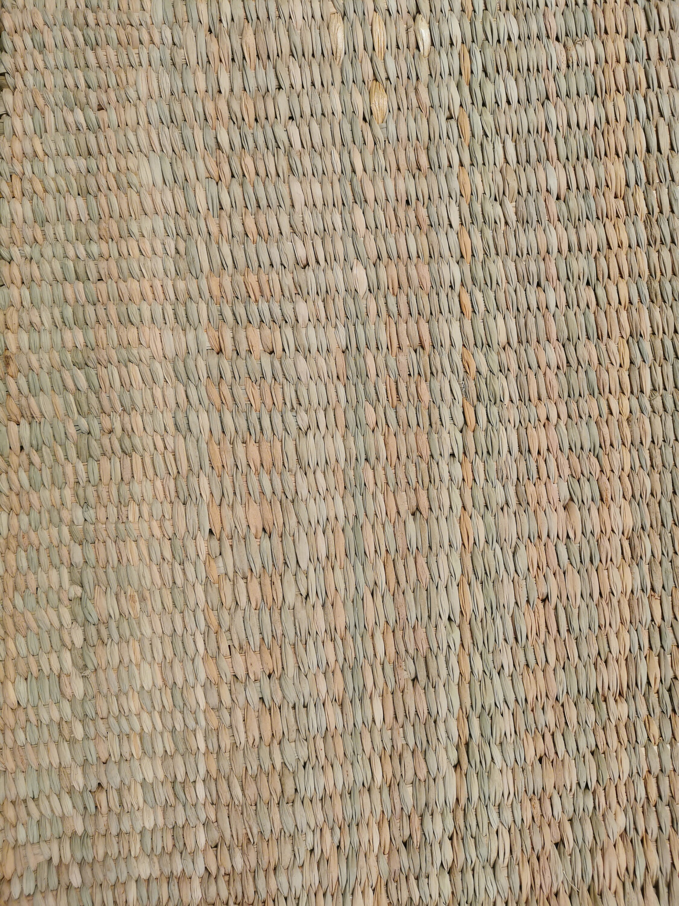 Handwoven Natural Fiber Coffee Table With Metal Base - Etsy