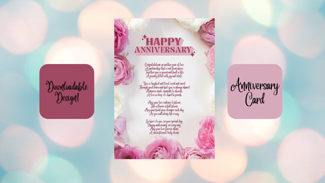 Happy Anniversary Card Design - Etsy