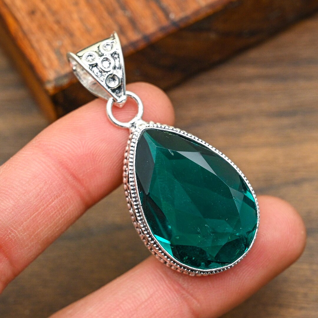 Indicolite Gemstone Jewelry, 925 Solid Sterling Silver Pendant ...