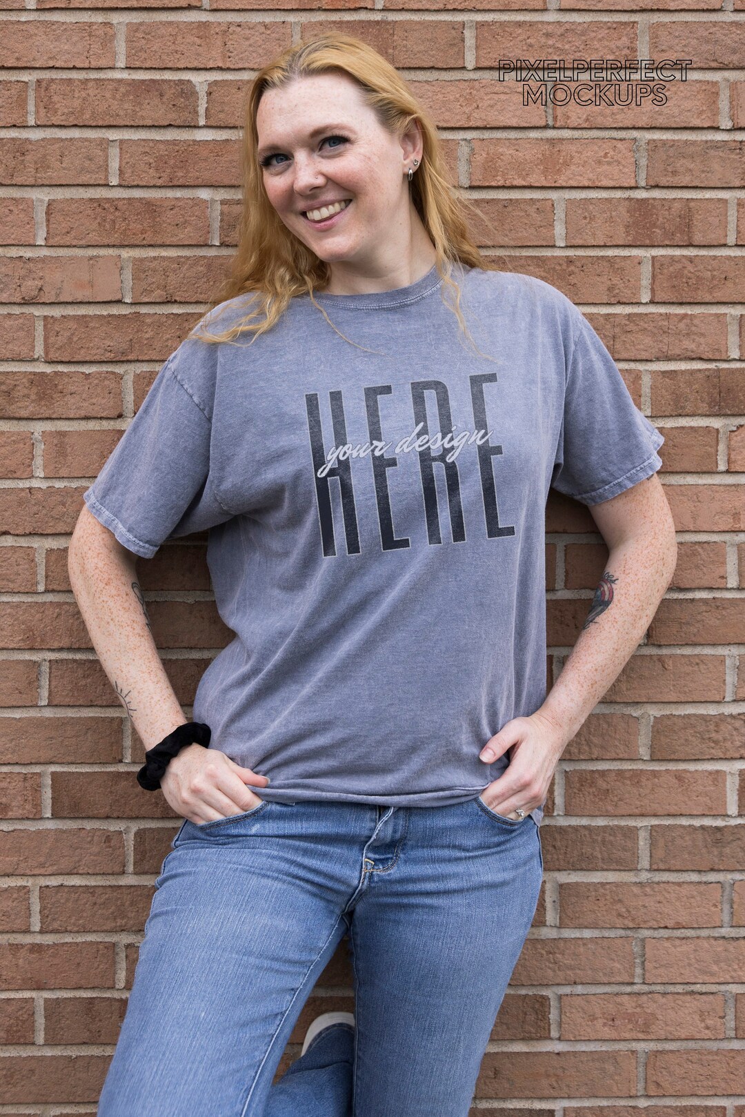 Colortone 1300 Mockup, Tie Dye Grey Unisex Mineral Wash Tshirt, Female ...