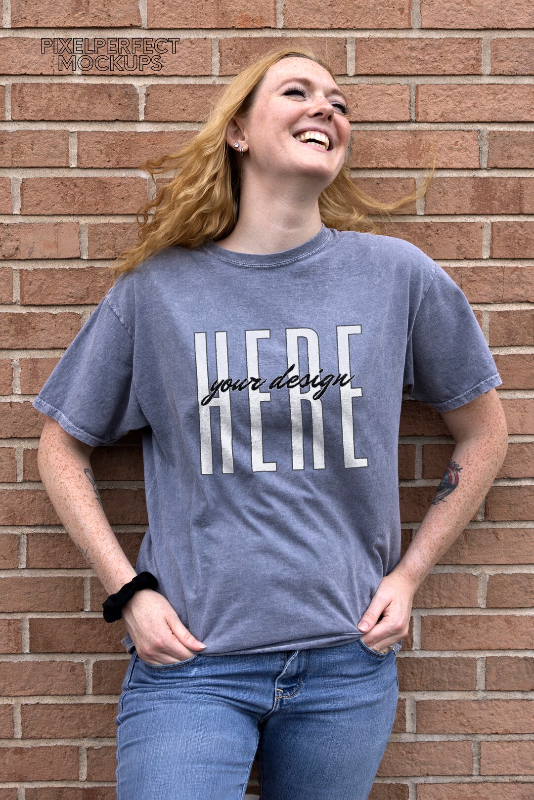 Colortone 1300 Mockup, Tie Dye Grey Unisex Mineral Wash Tshirt, Female ...