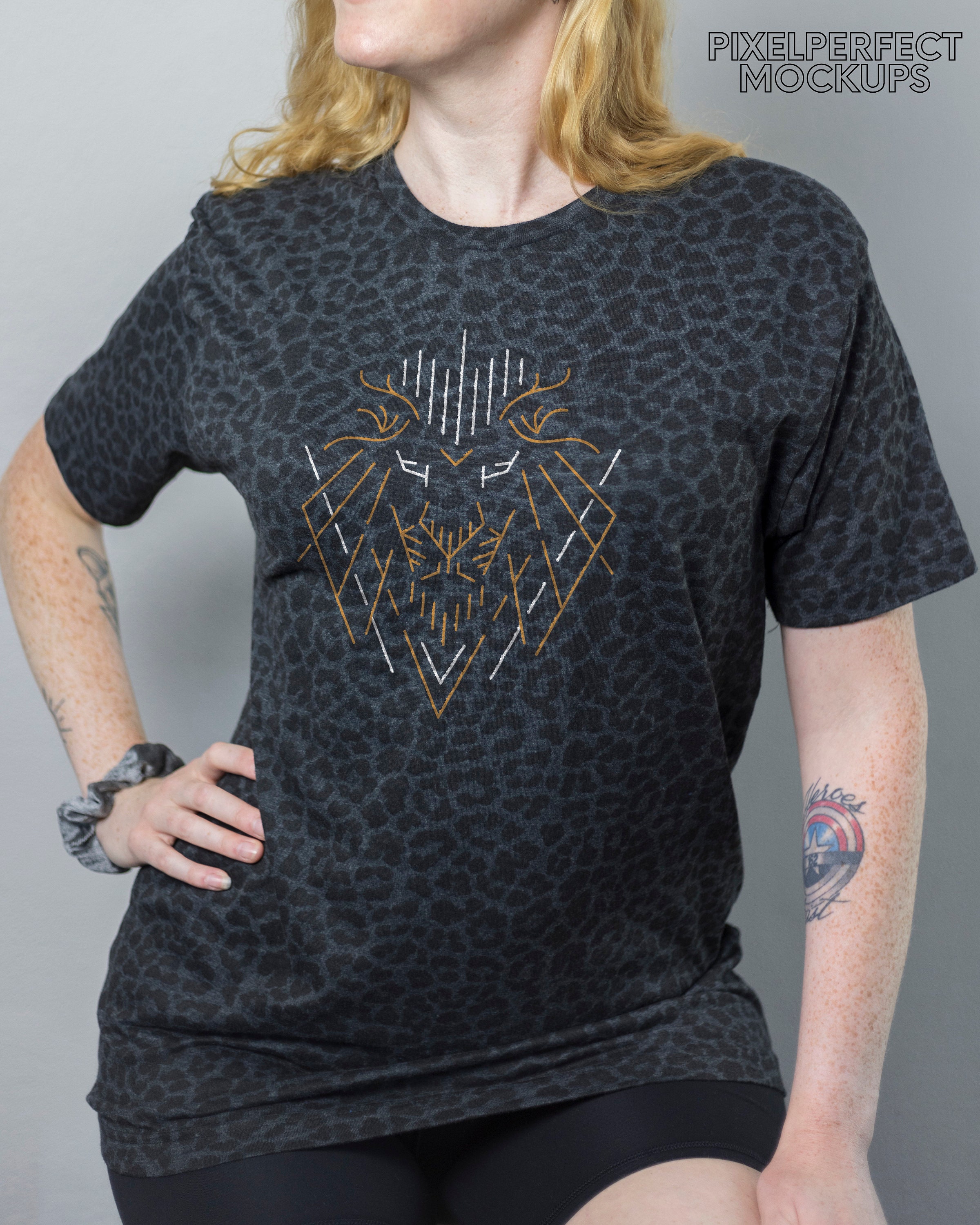 LAT 6901 Mockup, Black Leopard Shirt, LAT Apparel Female Lifestyle ...