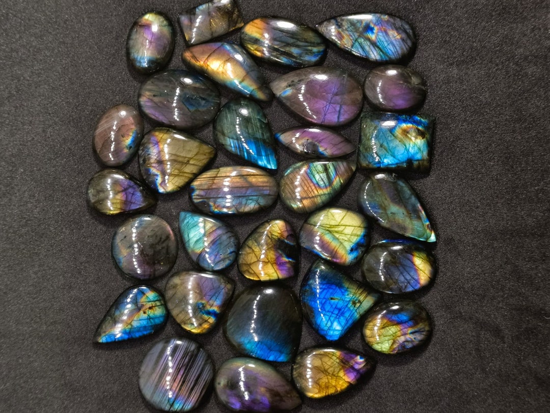 Blue Fire Labradorite Cabochon Labradorite Gemstone Natural Blue Fire ...