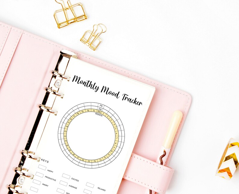 Printable Daily Mood Tracker, Printable mood tracker, Anxiety tracker ...