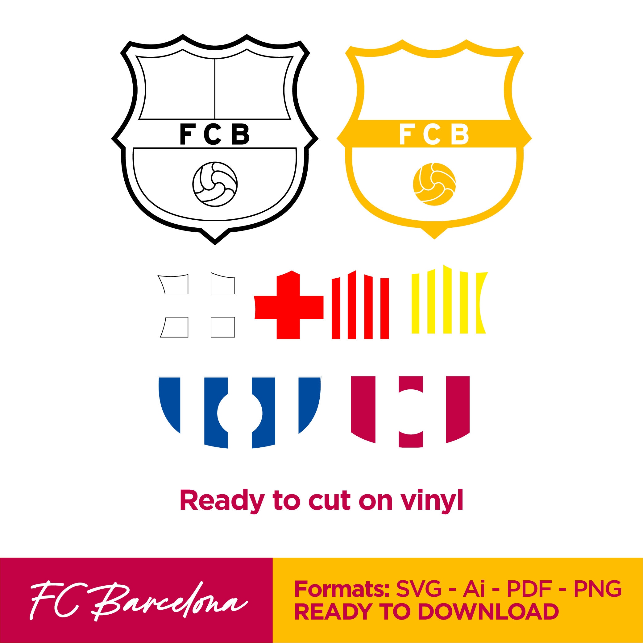 FC Barcelona Logo • Barca SVG - Pdf - Ai - PNG • Ready to Cut on Vinyl ...