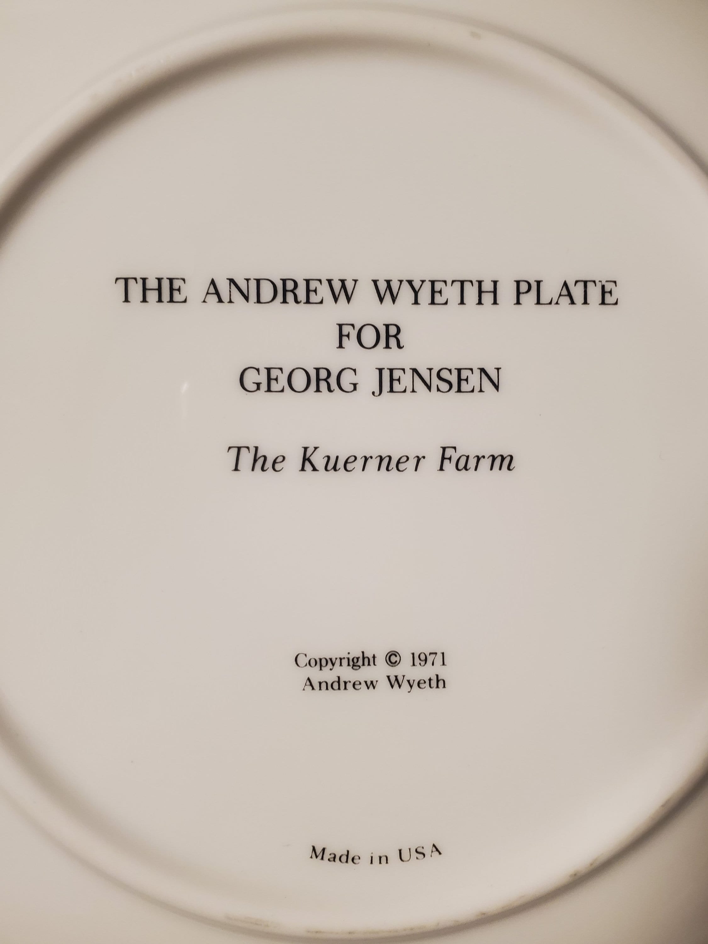 The Andrew Wyeth Plate for Georg Jensen: the Kuerner Farm - Etsy