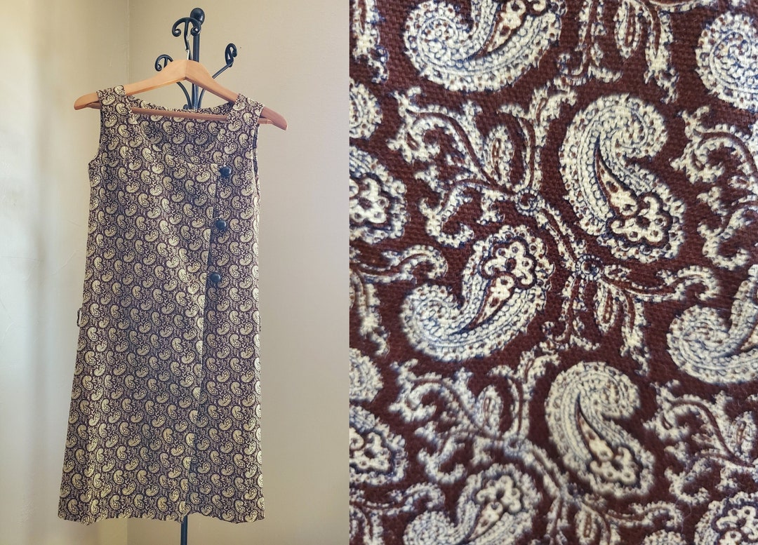 Retro 60s Paisley Pinafore - Etsy