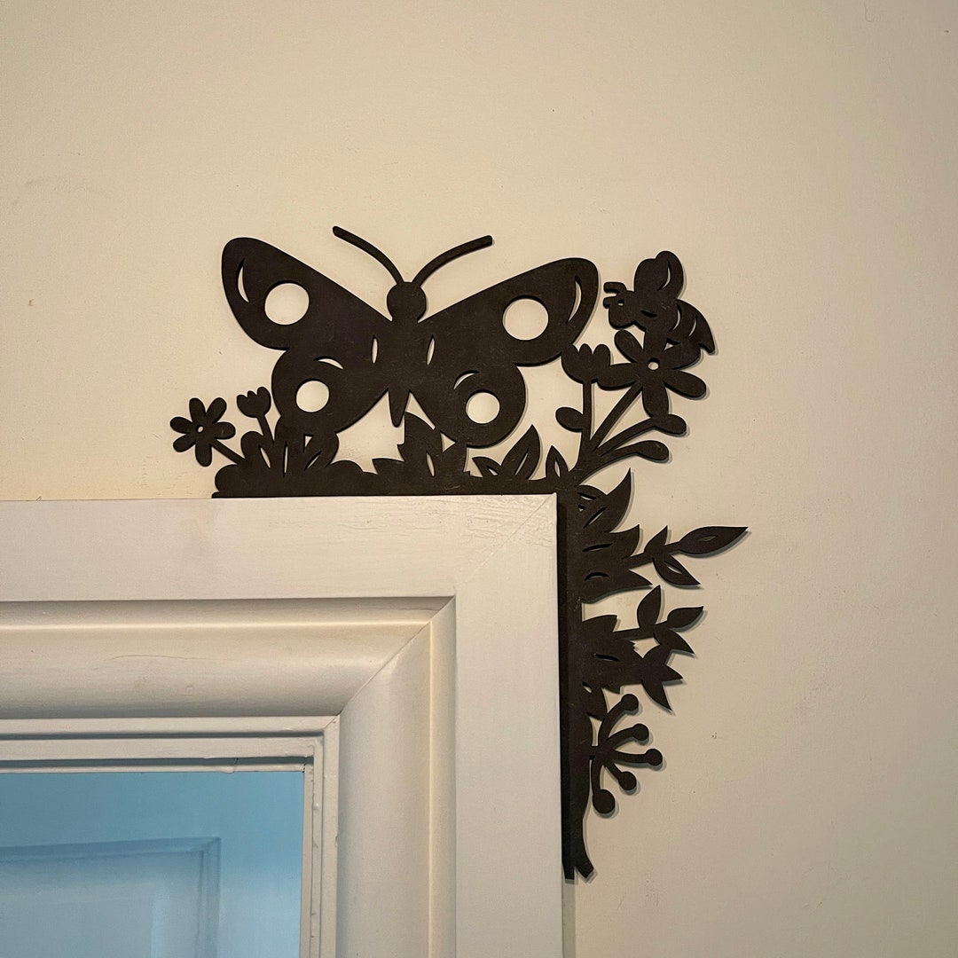 Butterfly Door Corner Decor for Kids, Laser Cut MDF Art, Children’s ...