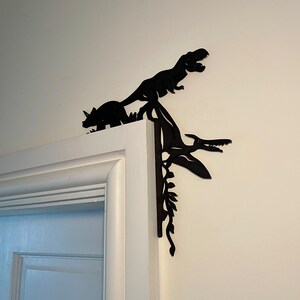 Children’s Dinosaur Door Corner Decor - MDF Laser Cut Wall Art for Kids ...