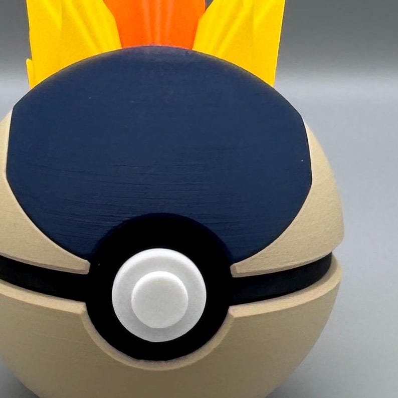 Handmade Cyndaquil Poké Ball: 3D Printed Fire-type Display - Etsy