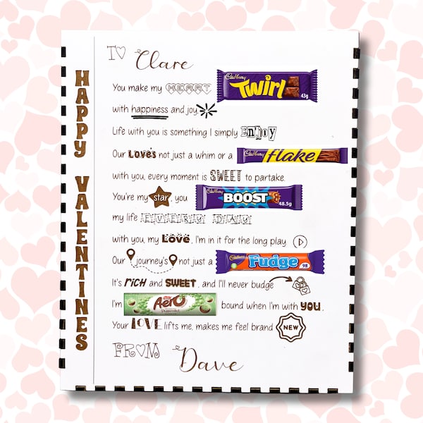 Chocolate Poem - Etsy UK