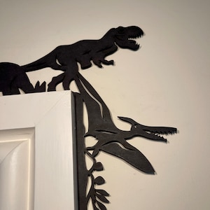 Children’s Dinosaur Door Corner Decor - MDF Laser Cut Wall Art for Kids ...