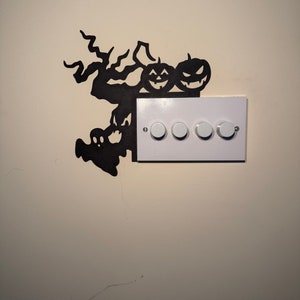 Halloween Haunted Tree and Pumpkin Light Switch Door Corner | Halloween ...