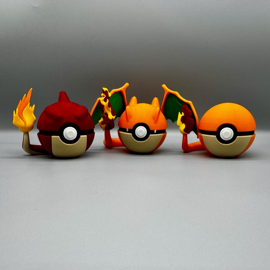 Charizard Evolution Set | 3D Printed Pokémon Display | Charmander ...