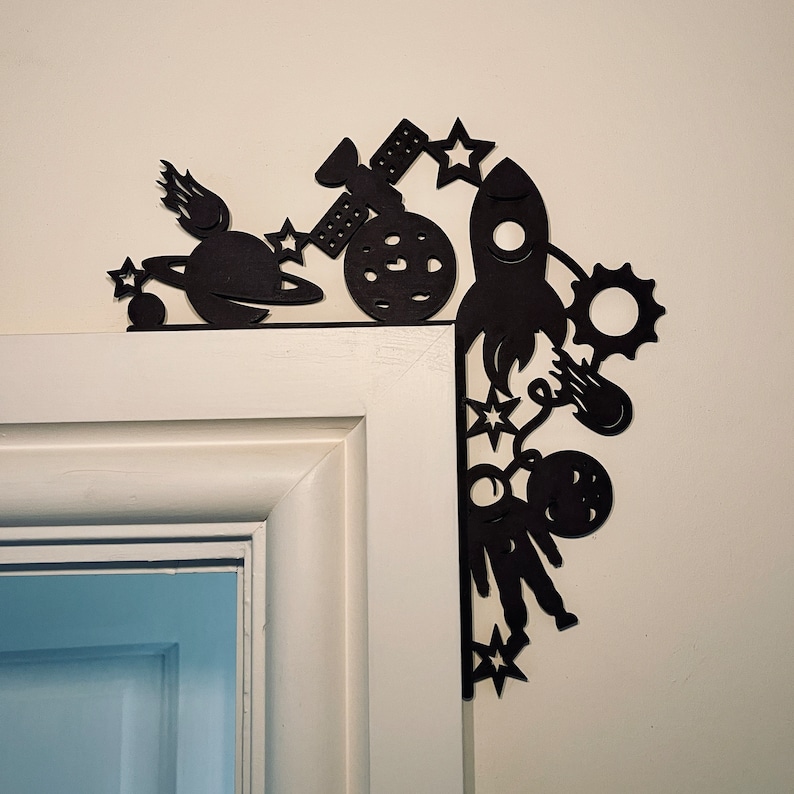 Space Explorer Door Corner Decor: Laser Cut MDF Kids Room Art - Etsy