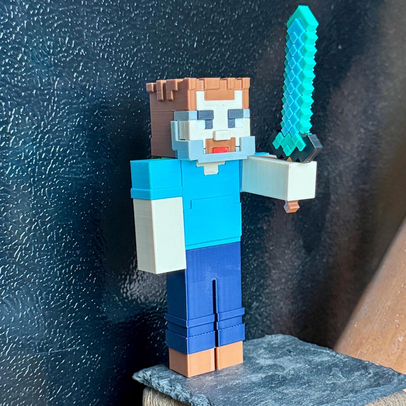 3D Printed Blocky Steve Figure | Minecraft Movie Collectible - Etsy ...