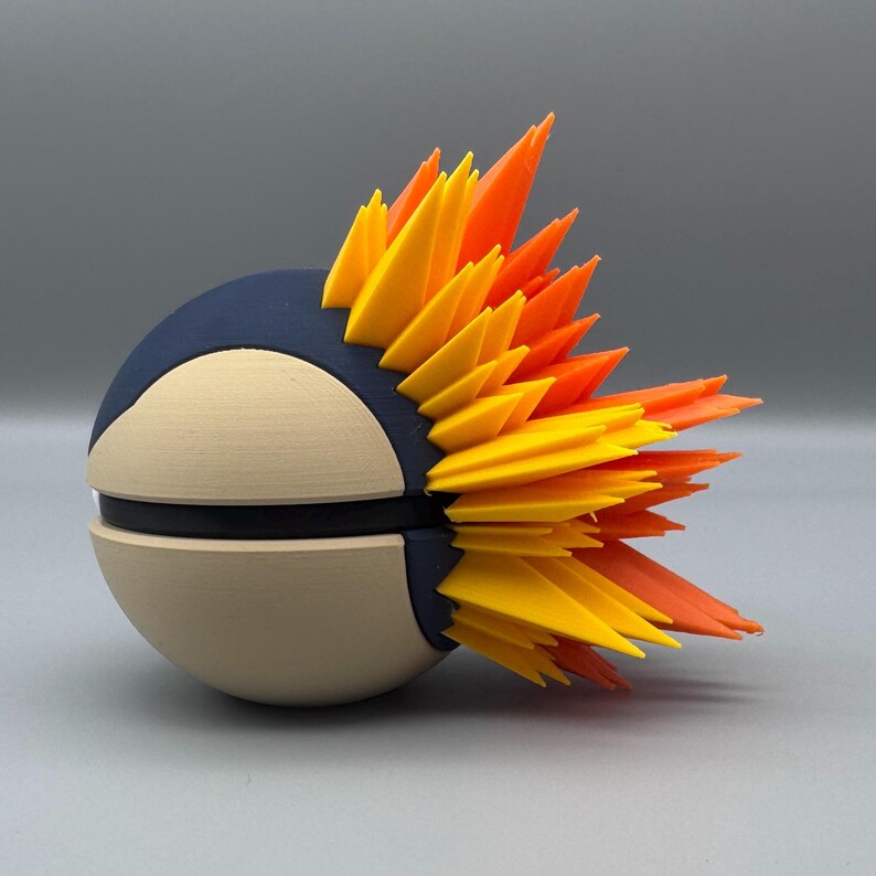 Handmade Cyndaquil Poké Ball: 3D Printed Fire-type Display - Etsy