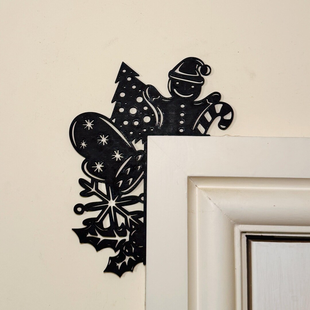 Festive Gingerbread Man MDF Door Corner Decoration - Etsy