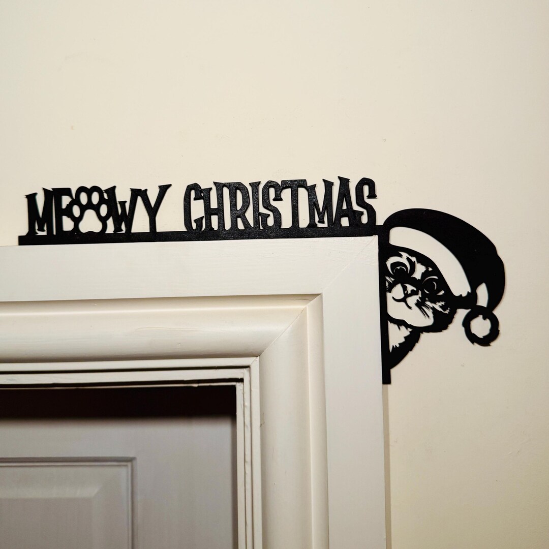 Meowy Christmas Door Corner Decor – Perfect for Cat Lovers This Holiday ...