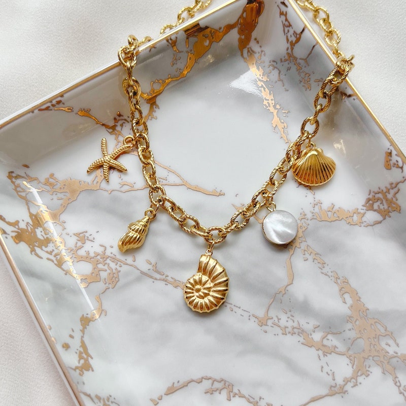 Ocean Charm Necklace - Etsy