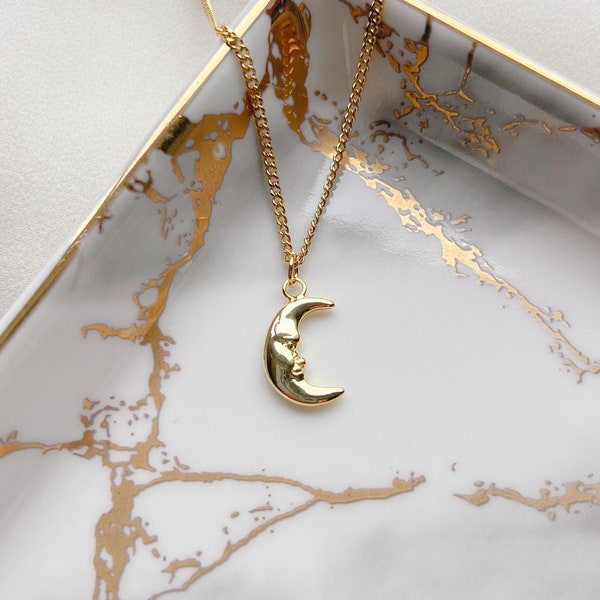 Gold Moon Necklace - Etsy