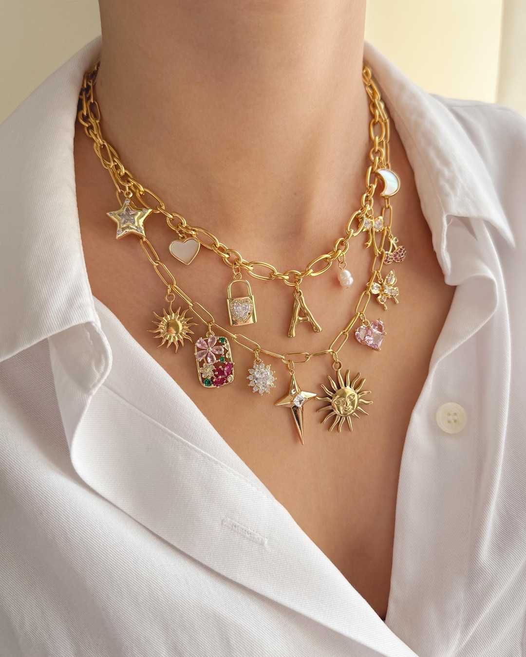 Custom Charm Necklace | Pick Your Charms, Make Your Necklace, Multi ...