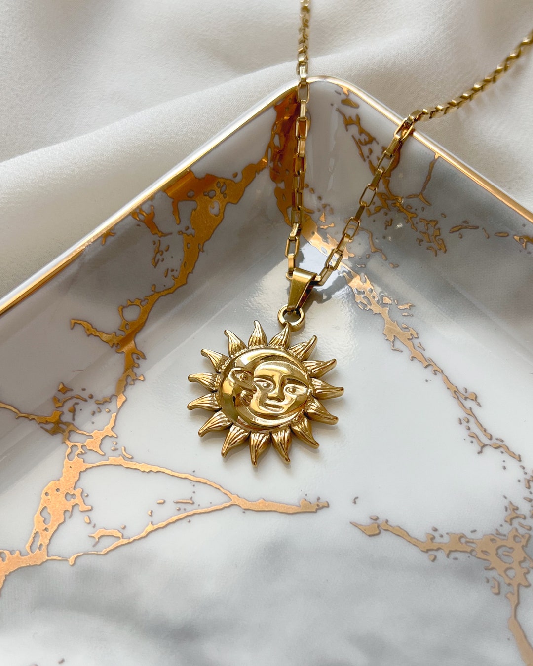Sun Moon Necklace | Best Friend Necklace, Sun Moon Pendant Necklace ...