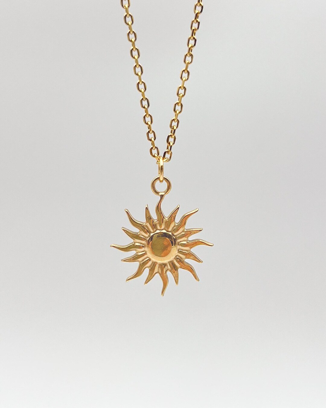 Sun Necklace | Dainty Sun Necklace, Sunburst Necklace, Sunshine ...
