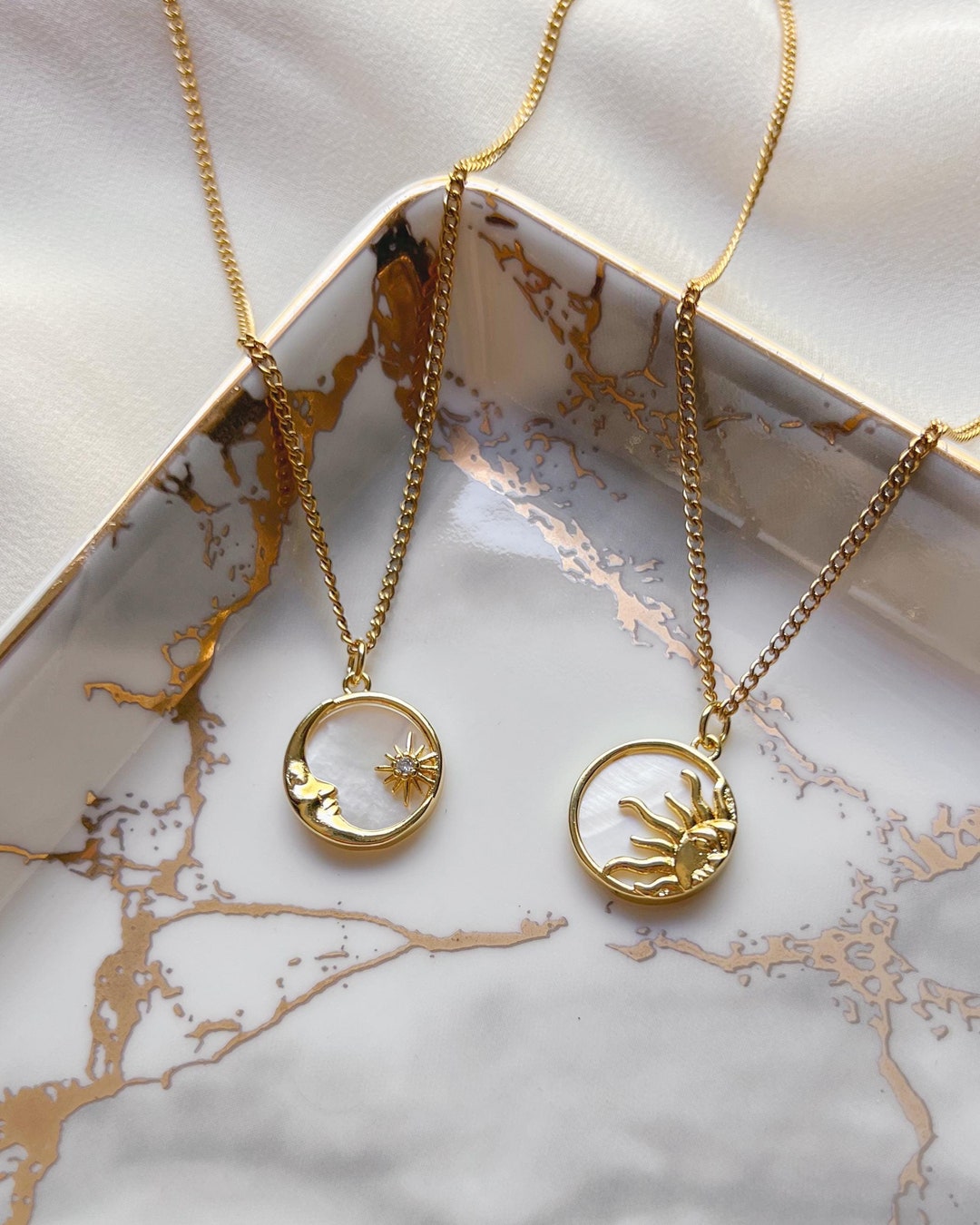 Sun and Moon Necklaces | Best Friend Necklace, Sun Moon Necklace ...