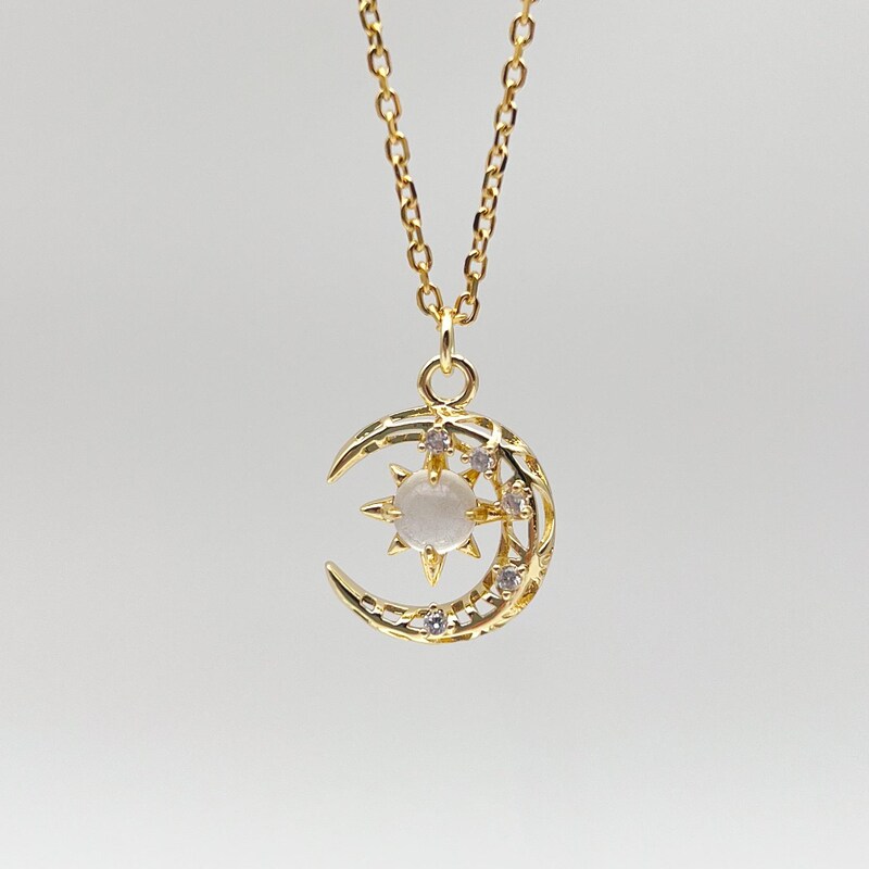 Gold Moon Necklace - Etsy