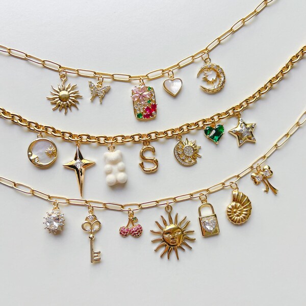 Gold Charm Necklace - Etsy